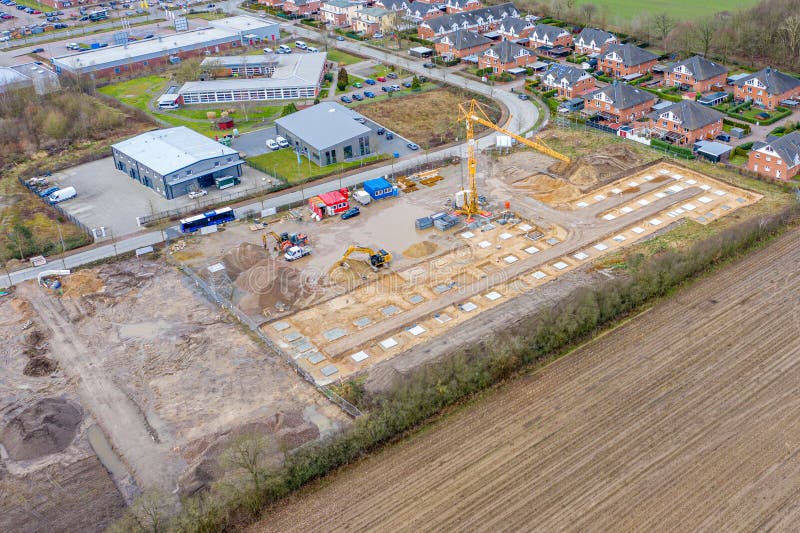Drone Image of a Large Construction Site on Which the Concrete ...