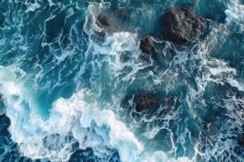 Drone Image of an Ocean with Waves that Form Intricate Patterns ...