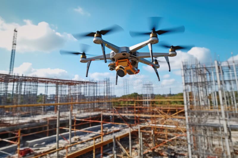 Drone Inspection, Operator Inspecting Construction Site Stock ...