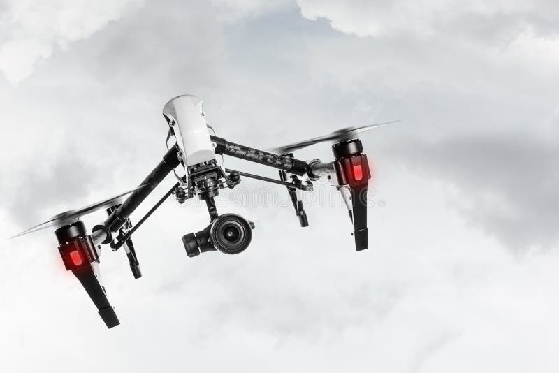 Drone with 4K Camera Flying. Stock Image - Image of professional ...