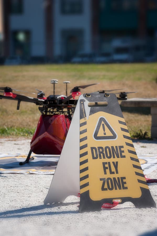 Drone Launch Pad in a Free Fly Zone. Stock Image - Image of vehicle ...
