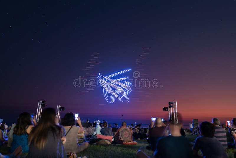 Drone Light Performance at the Darwin Festival Editorial Stock Image ...