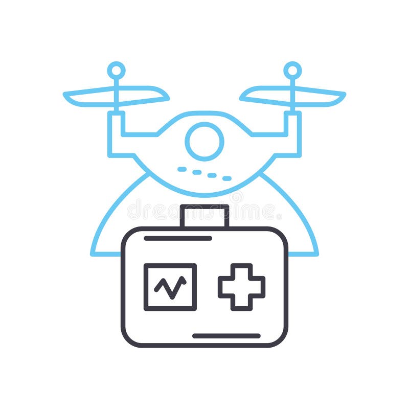 Drone Line Icon, Outline Symbol, Vector Illustration, Concept Sign ...