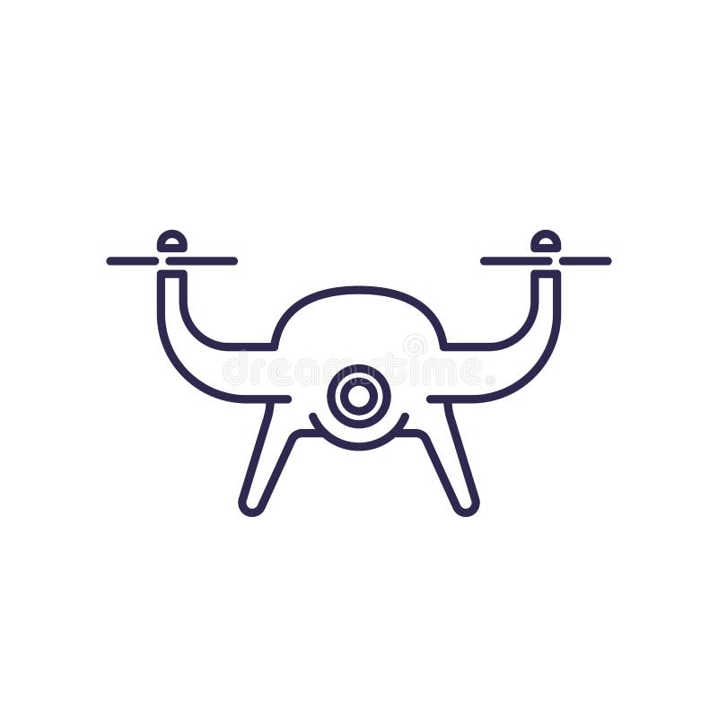 Drone line icon on white stock vector. Illustration of white - 194148385