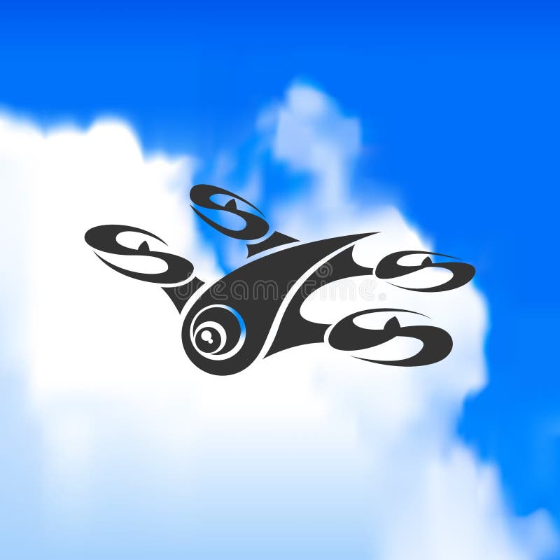 Beautiful Drone Racing Logo on a Sky Background. Stock Vector ...