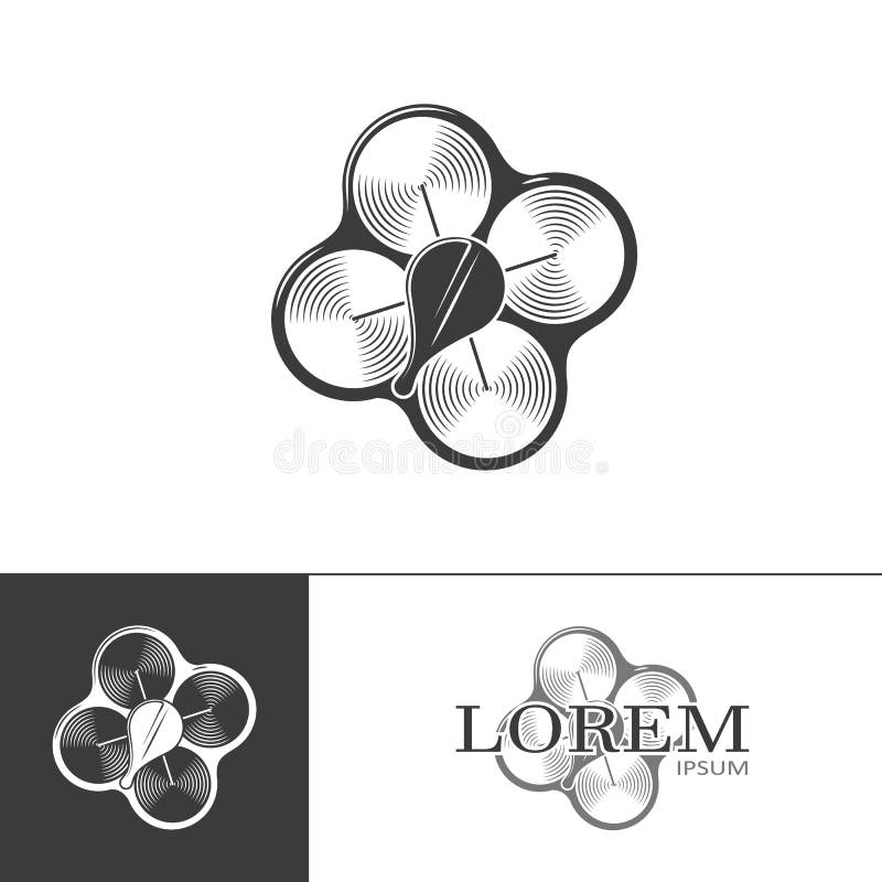 Drone Logo in Flat Style. Simple Icon of Quadcopter Stock Illustration ...