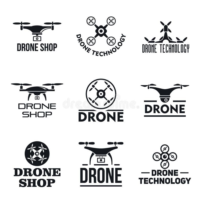 Drone Logo Set, Simple Style Stock Vector - Illustration of innovation ...