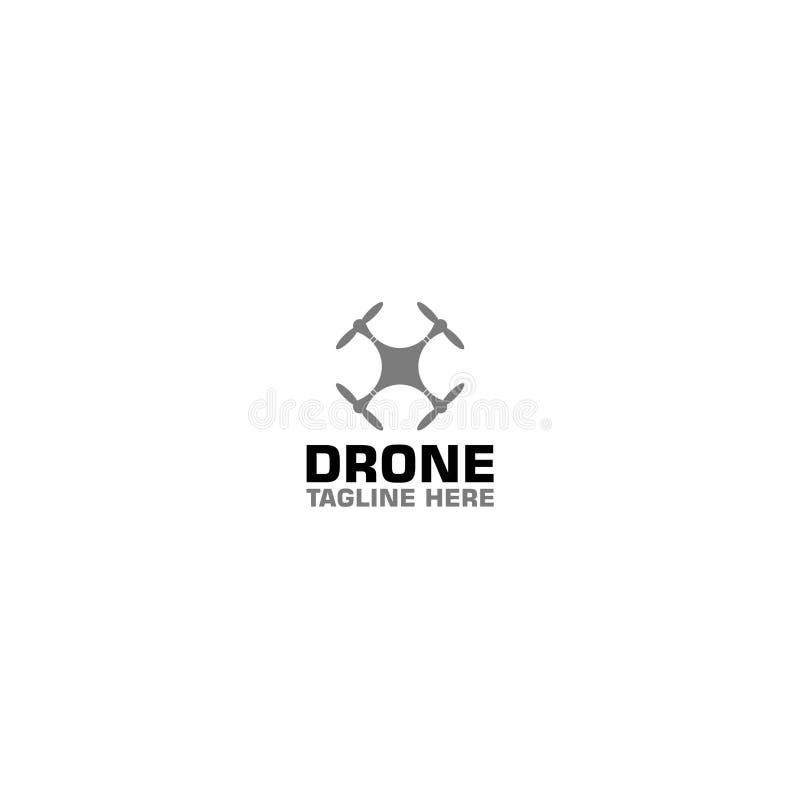 Drone Logo Template Isolated on White Background Stock Vector ...