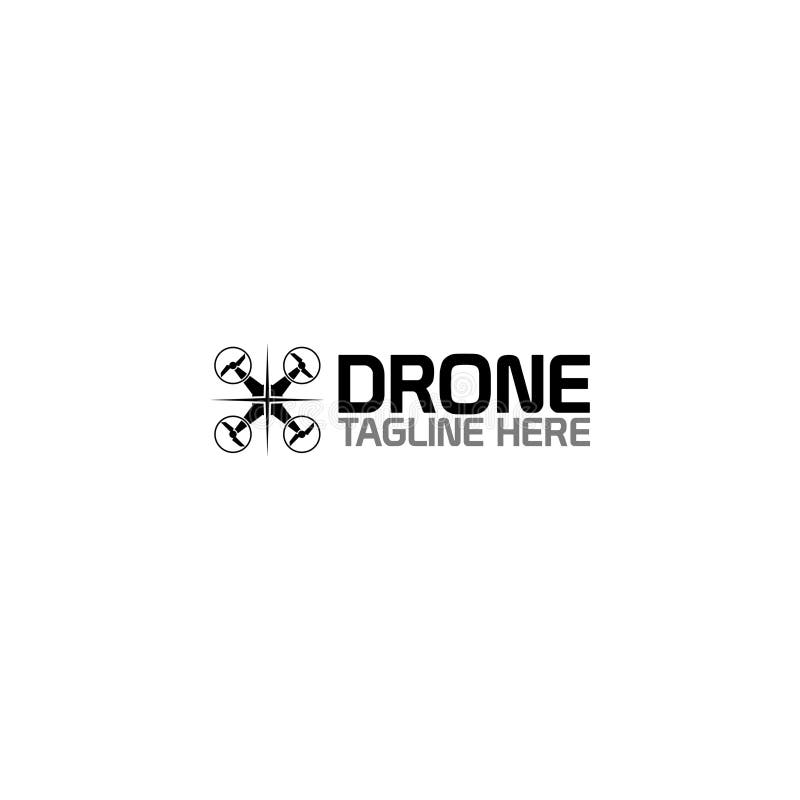 Drone Logo Template Isolated on White Background Stock Vector ...