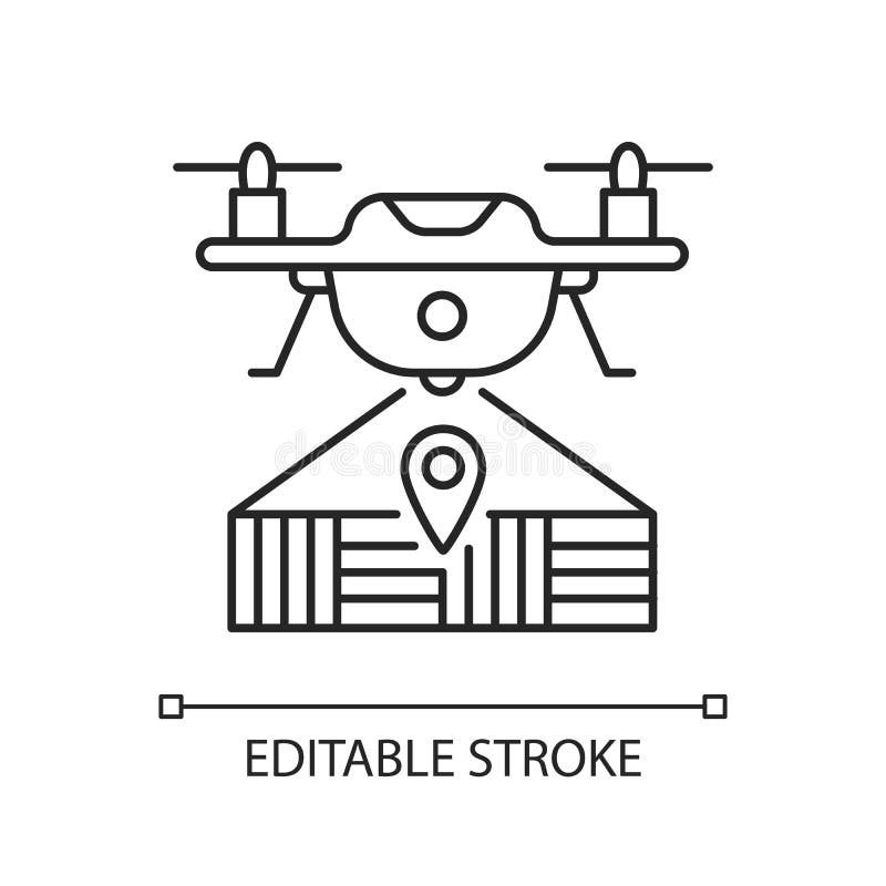 Drone mapping linear icon stock vector. Illustration of automation ...