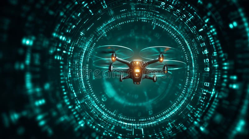 Drone Navigating a Digital Circle, Glimpse into the Future of ...