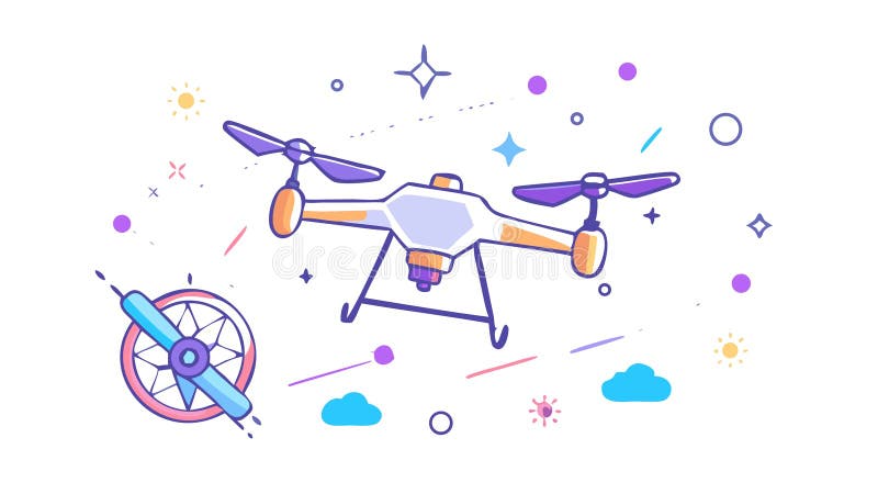 Drone with Navigation and Direction Symbols Vector, Vector Design ...