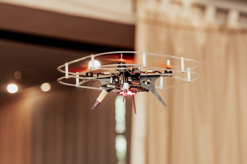 Drone Operator Controls Flying Quadcopter, Modern Remote Technology ...