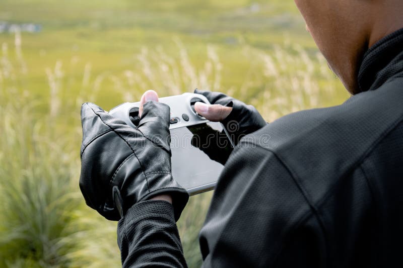 Drone Operator Holding Remote Controller His Hands Stock Photos - Free ...