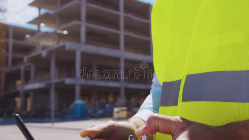 Drone Operator Holding Remote Controller. Professional Builder in ...