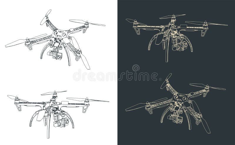 Drone Outline Illustrations Stock Vector - Illustration of aircraft ...
