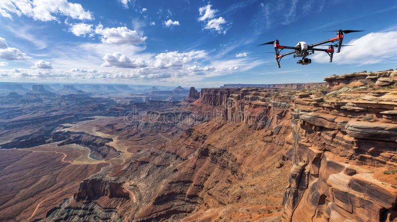 Drone Over Canyon S Expanse at Midday - AI Generated Digital Art Stock ... Drone Over Canyon S Expanse at Midday - AI Generated Digital Art Stock ...