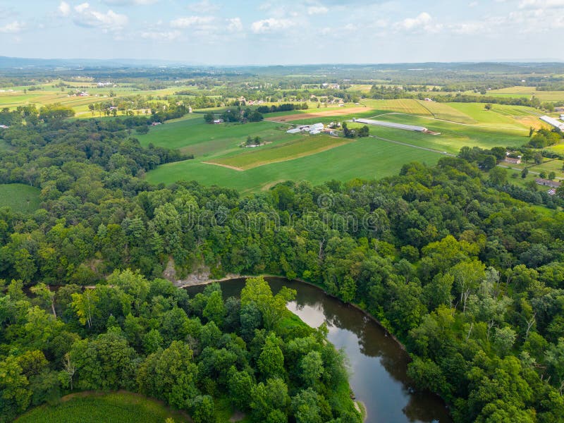 Drone over Creek stock photo. Image of nature, scene - 287095182