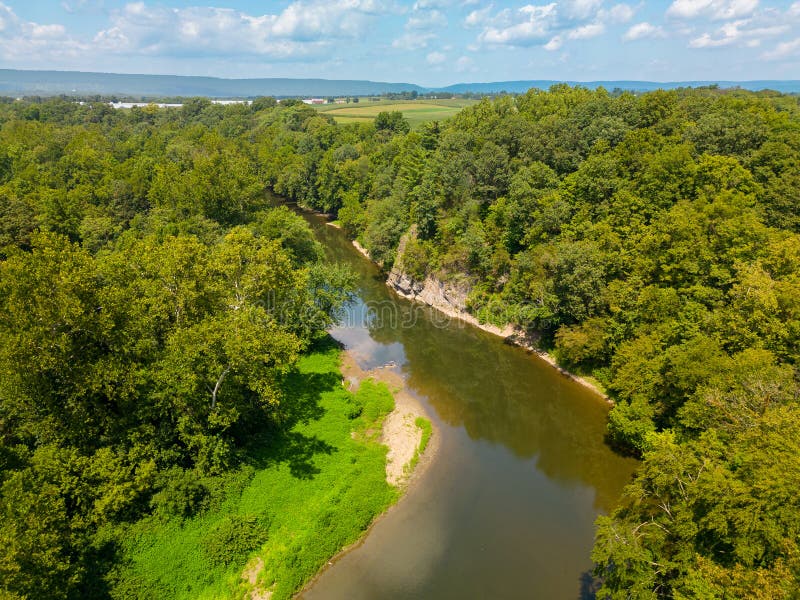 Drone over Creek stock photo. Image of grass, beautiful - 287095462