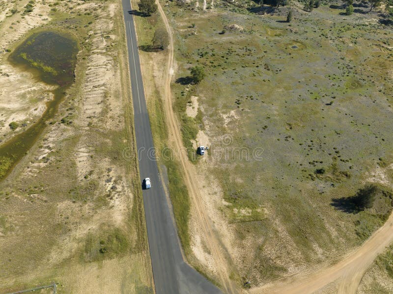 Drone Over a Road between Sapphire and Rubyvale Gemfields Central ...