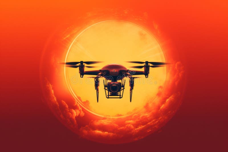 Drone with Packages Flying Over Building, Carrying Box with Delivery ...