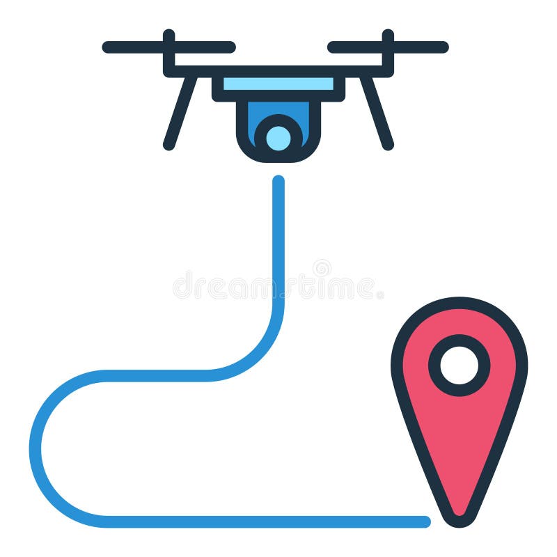 Drone Path Planning Vector Quadcopter Concept Colored Icon Stock Vector ...