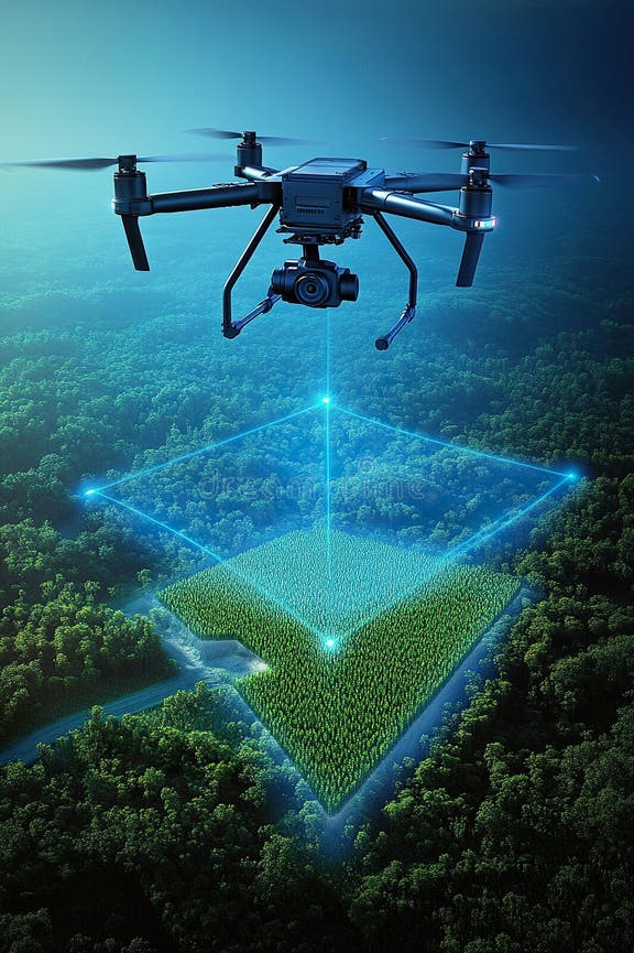 Drone Performing Aerial Reconnaissance, Large-scale Topography Stock ...