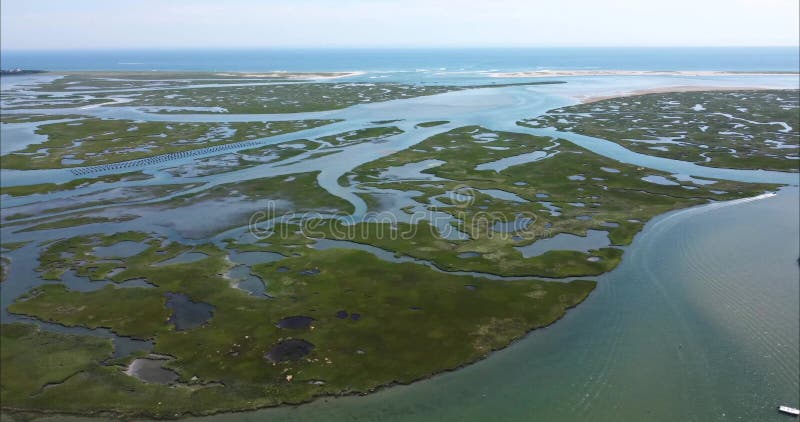 Nauset Marsh Aerial at Eastham, Cape Cod Stock Video - Video of england ...