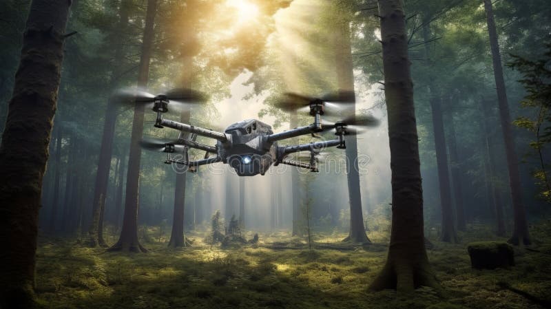 Photorealistic Rendering of Small Unmanned Drone Flying through Forest ...
