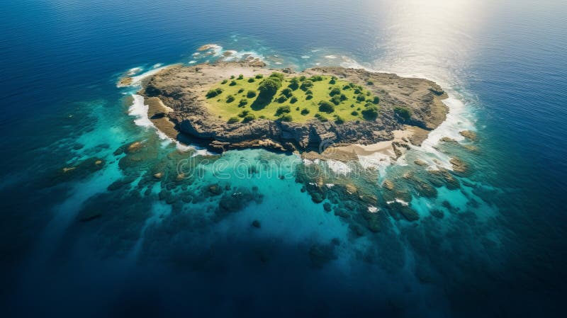 Drone Photo Remote Island Ocean Landscape Stock Illustration ...
