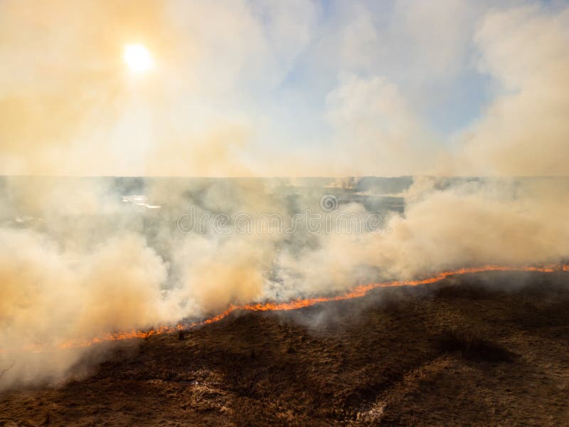 Drone Photo of Wildfire in the Countryside Stock Image - Image of ...