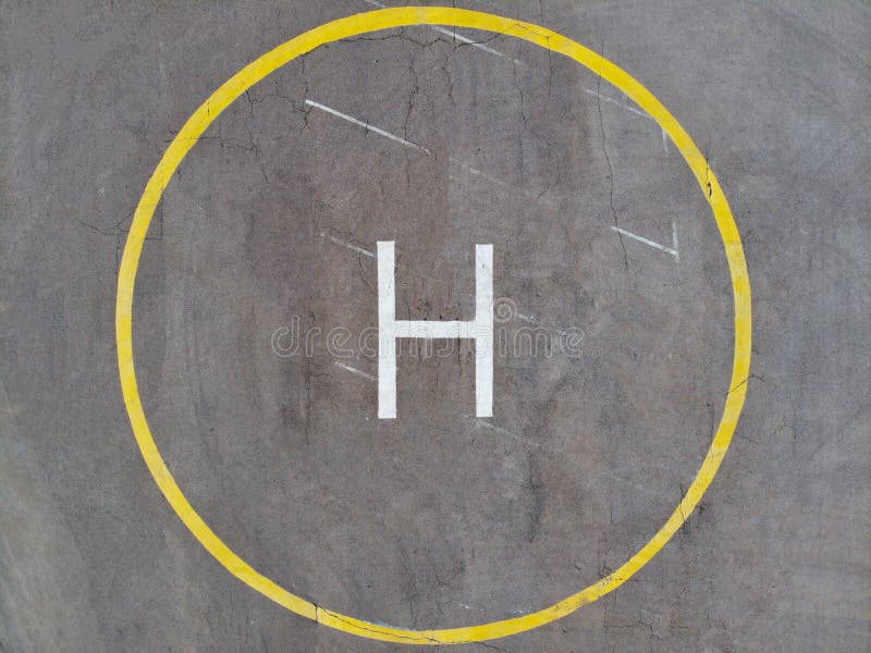 Drone Photographed the Helipad from the Air. Helicopter Helipad. Stock ...