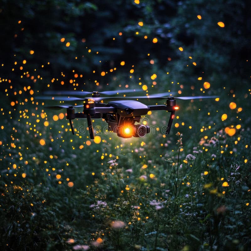 Drone Photography in a Field of Fireflies Stock Photo - Image of insect, flight: 347085666