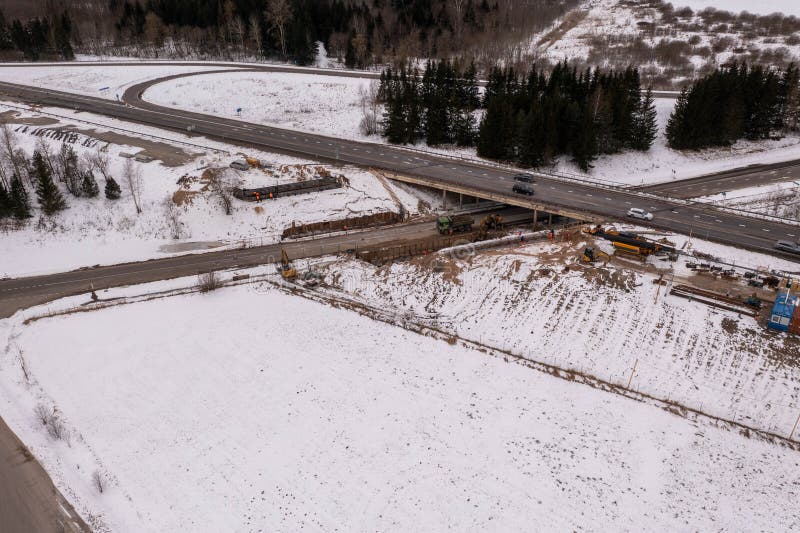 Drone Photography of Highway Bridge Being Built Stock Photo - Image of ...