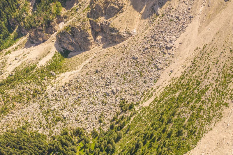 Drone Photography of Mountain Rock Slide Stock Image - Image of ...