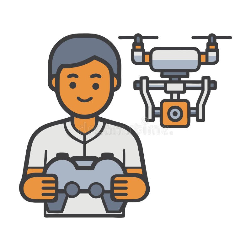 Drone Pilot Flying a Camera Drone Pilot, Drone, Pilot, Icon Stock ...