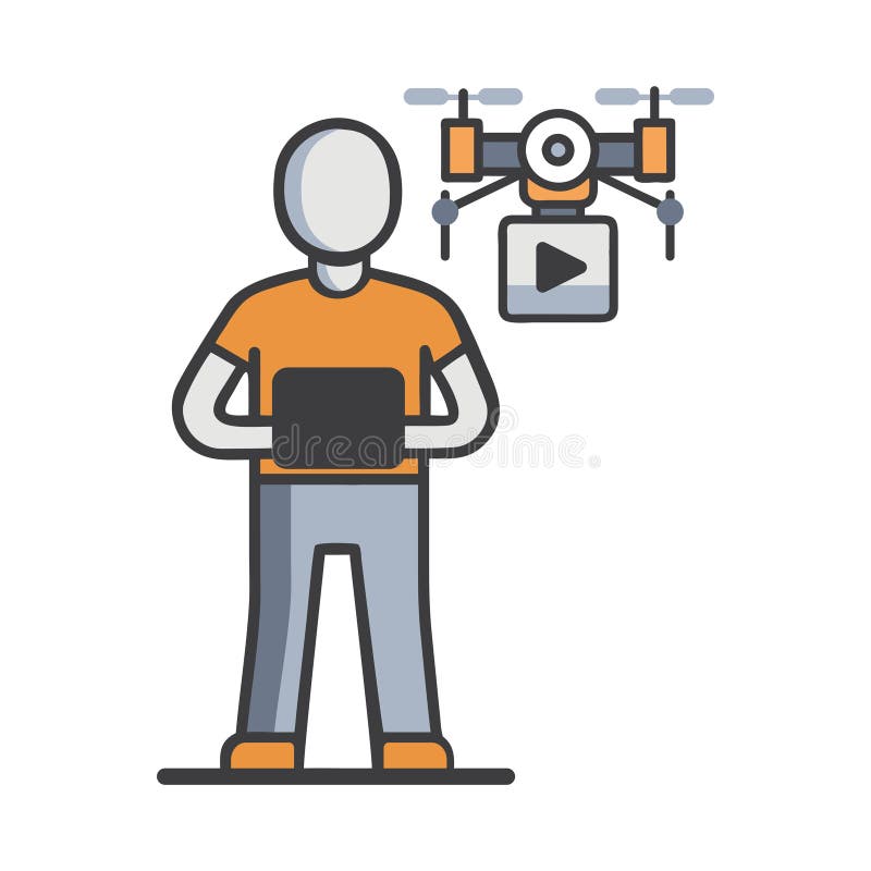 Drone Pilot Operating a Drone Pilot, Drone, Pilot, Icon Stock Vector ...