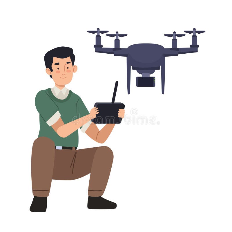 Drone Pilot during Outdoor Training Icon Stock Vector - Illustration of ...