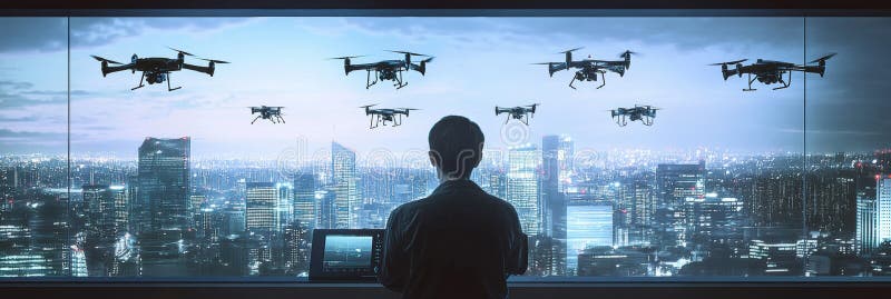 A Drone Pilot Skillfully Controls a Swarm of Advanced Drones while ...