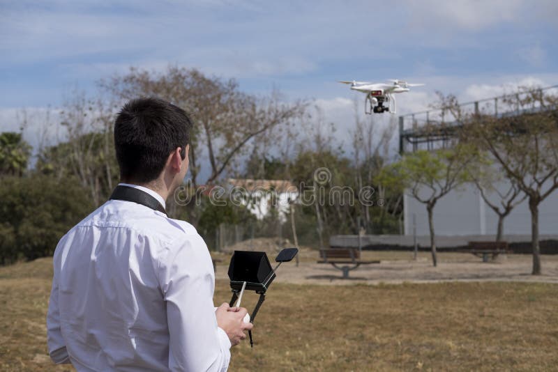 Drone Pilot Starting a Practice Flight Stock Photo - Image of discovery ...