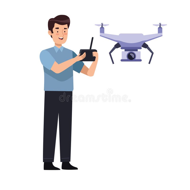 Drone Pilot Using Remote Control Icon Stock Illustration - Illustration ...