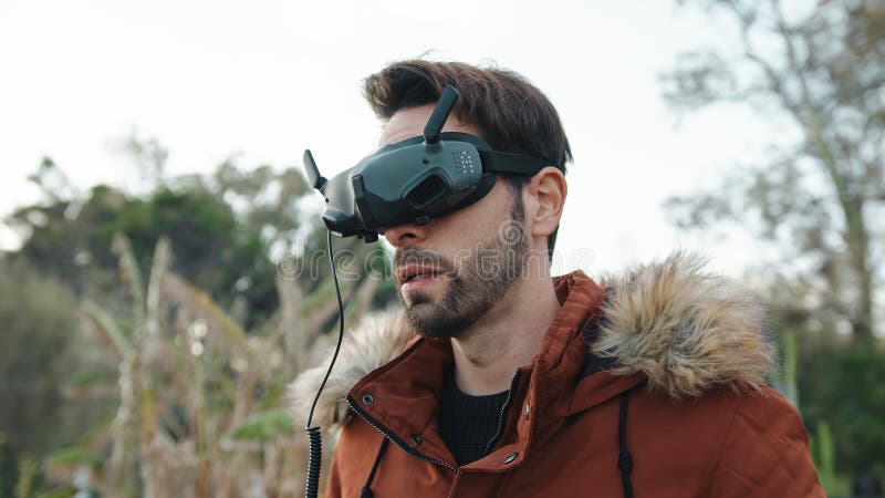 Drone Pilot with Virtual Glasses Stock Image - Image of operator ...