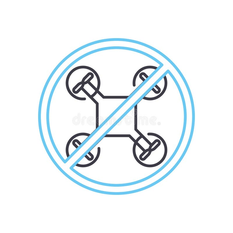 Drone Prohibited Line Icon, Outline Symbol, Vector Illustration ... Drone Prohibited Line Icon, Outline Symbol, Vector Illustration ...