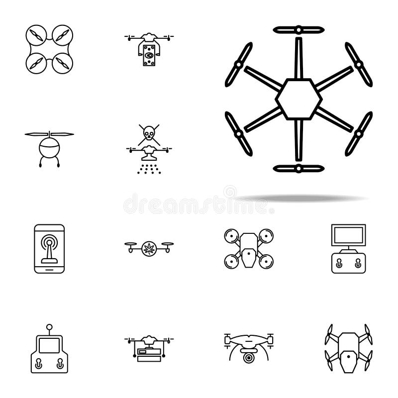 Drone Flight Path Icon. Elements of Drones in Neon Style Icons Stock ...