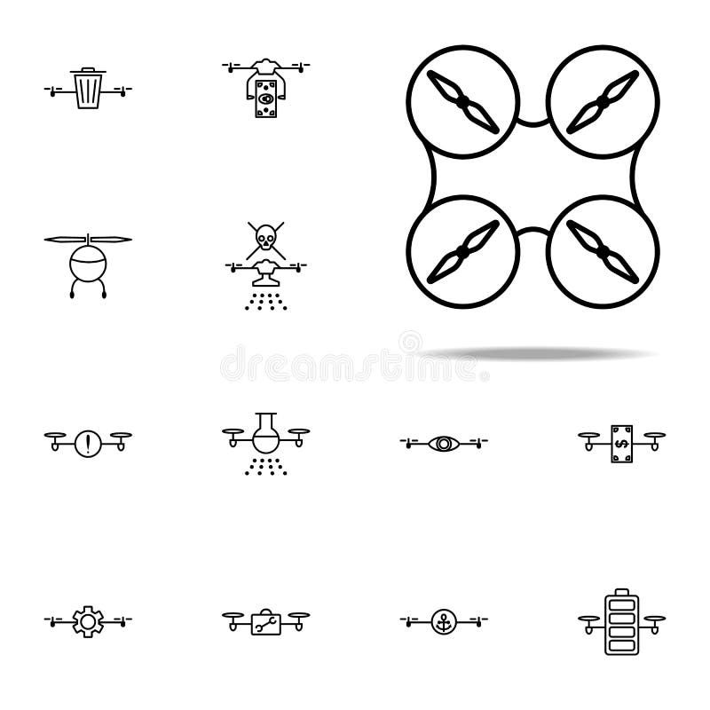 Drone Flight Path Icon. Elements of Drones in Neon Style Icons. Simple ...