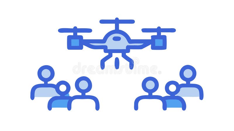 Drone Public Service, Community Support Operations, Vector Design ...