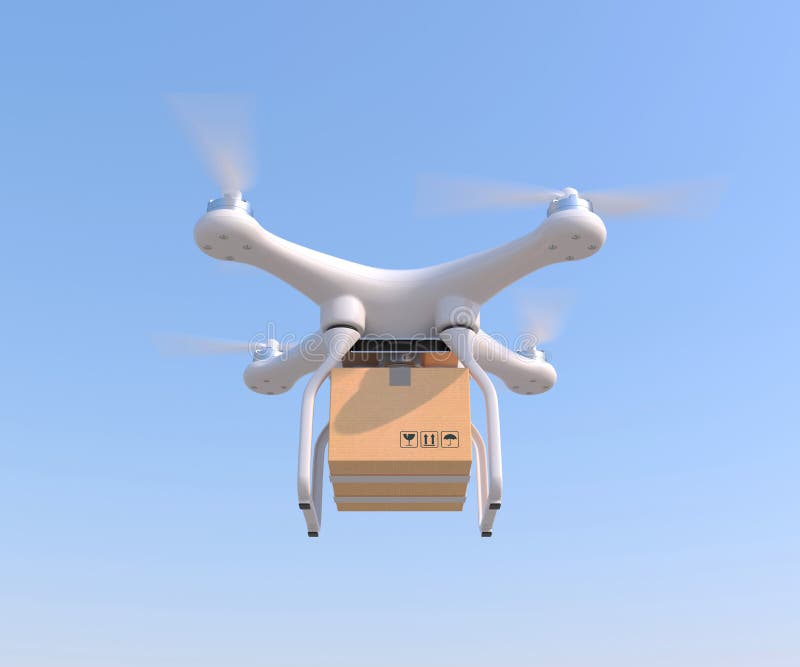 Drone Quadcopter Carrying Cargo Stock Illustration - Illustration of ...