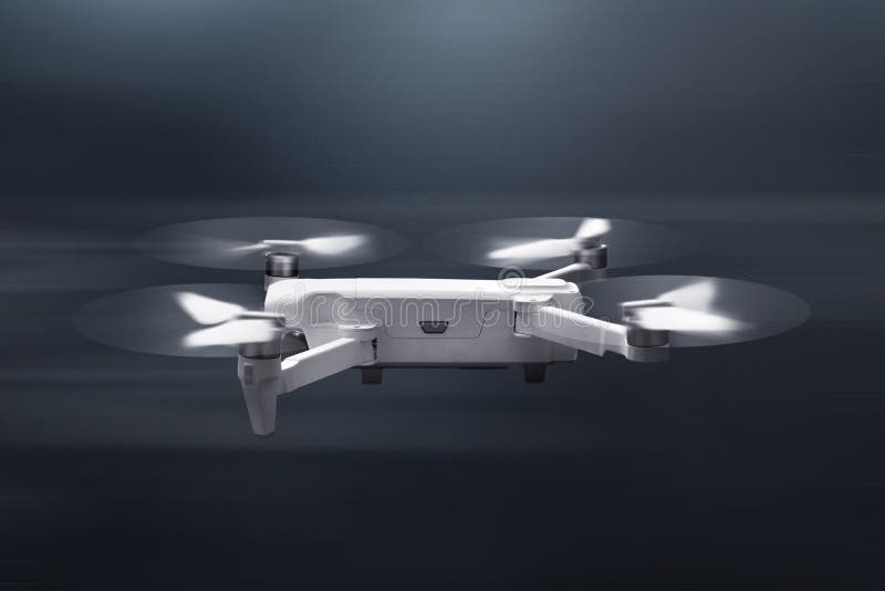Drone Quadcopter with Digital Camera Flying Fast Stock Image - Image of ...