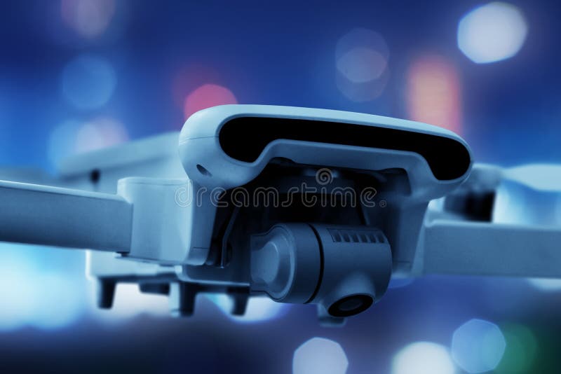 Drone Quadcopter with Digital Camera Flying Stock Photo - Image of ...