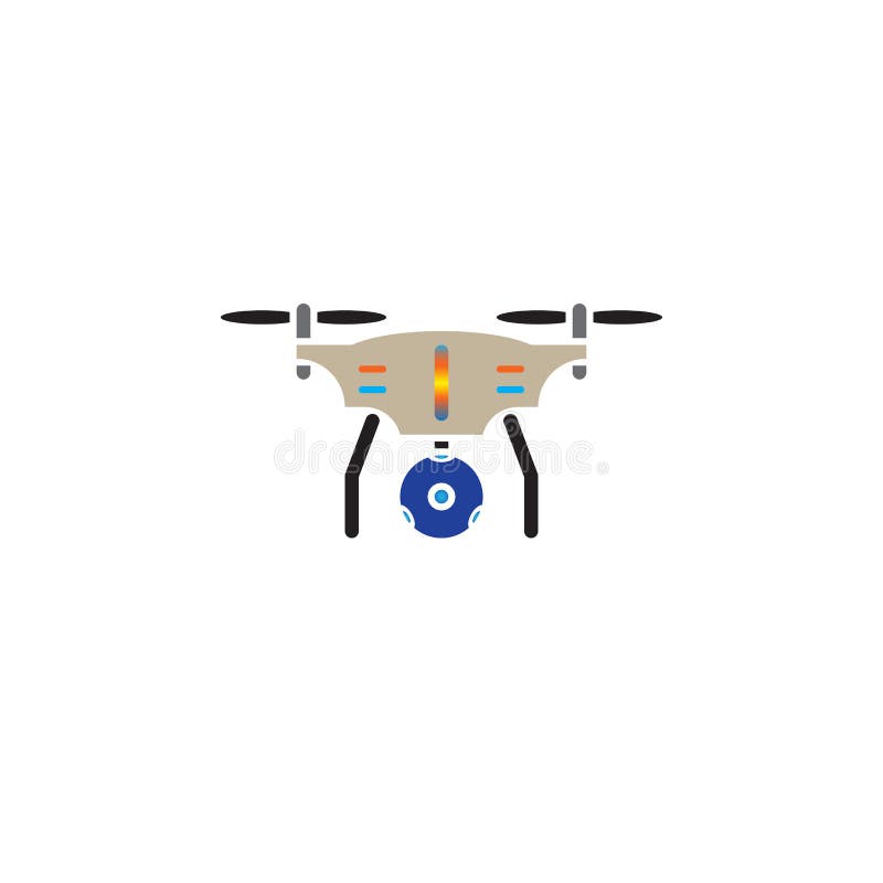 Drone Quadcopter with Panoramic Camera Icon Vector, Solid Logo ...